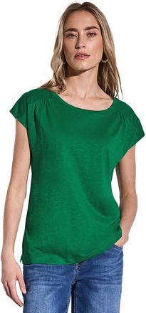 Street One Damen A322957 Shirt mit Raffung, Glowing Green, 34