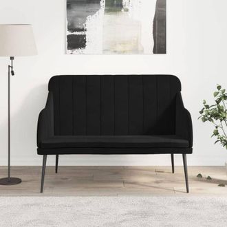 vidaXL Banc Noir 110x76x80 cm Velours