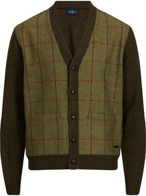 Hackett Gilet droit col V &agrave; carreaux en laine