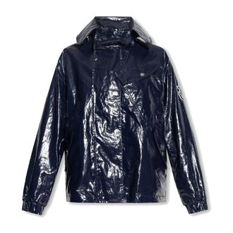 Moncler Gl&auml;nzende Jacke mit Kragen - - Jackets - Damen - Blau - XS