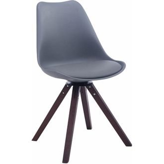 Clp Chaise de salle &agrave; manger Troyes Pivotante Pi&eacute;tement en Forme Carr&eacute;e Gris Noyer