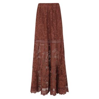 Miss Bikini Gonna Lunga in Pizzo - - Skirts - Damen - Braun - XS