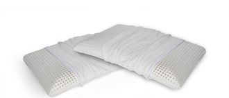 Dmora Talamo Italia 2er-Set Kissen für das Bett, 100% Made in Italy, Abnehmbares Seifen-Kissen aus perforiertem Memory-Schaum, hypoallergen und atmungsaktiv