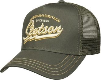 Stetson Casquette Trucker Since 1865 Homme - Snapback de Baseball Snapback, avec Visiere, Visiere Printemps-ete - Taille Unique Olive