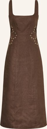 Maje Leinenkleid Mit Nieten Und Cut-Outs braun