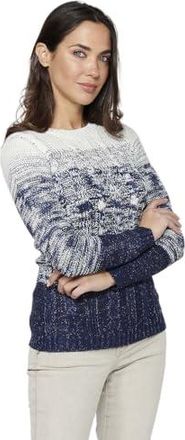 Kor&ouml;shi Pull &agrave; manches longues et col rond Tricot d&eacute;grad&eacute; de couleur marine pour femme, bleu, XL