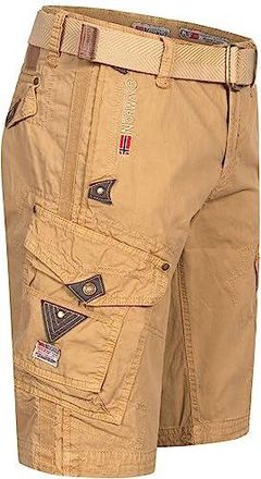 Geographical Norway FVS Production H-H Short cargo Longueur genou - Pour été, vacances, loisirs - Taille L / W33 - Couleur : beige, beige