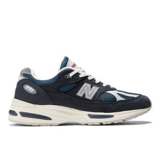New Balance Unisex Made in UK 991v2 in Blau/Grau, Wildleder/Mesh, Größe 37.5