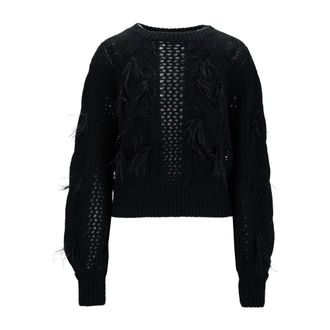 Twinset Federdetail Pullover - - Knitwear - Damen - Schwarzk - XL
