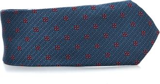 Canali Homme, Accessoires, Bleu, Taille: ONE Size Floral Silk-Jacquard Tie