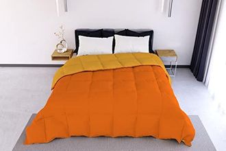 Italian Bed Linen ELEGANT Wintersteppdecke, Orange/Gelb, 260x260cm