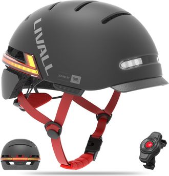 Livall BH51M NSO Smarter Bluetooth-Fahrradhelm mit Lautsprechern und integriertem Mikrofon, Fahrradhelm mit intelligenten Blinkern, Sturzerkennung