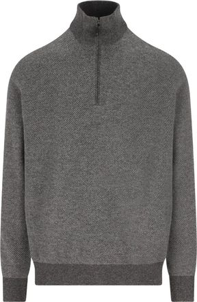 Loro Piana pull à col zippé - Gris