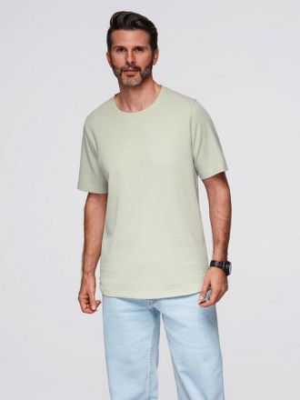 Ombre T-Shirt T-Shirt mit Waffelstruktur und Rundhalsausschnitt
