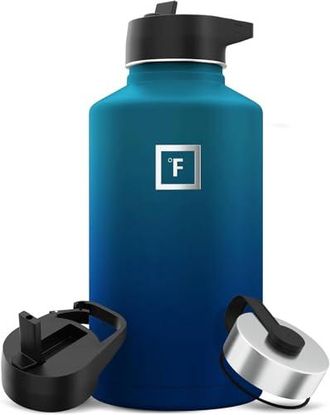 Iron Flask Gourde Isotherme avec Paille - 650/950/1200/1800 ml - Inox Étanche Bouteille deau Isotherme à Double Paroi Sans BPA - Sport Gym Voyage Enfant
