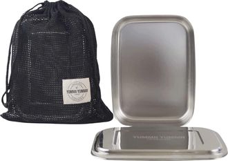 Yummii Yummii Yummii Yummii Stainless Steel Large Lunch box- Reusable Sandwich Box with 1 Compartment Stainless Steel Bento Box for Kids and Adults Fruits, Vegetabl