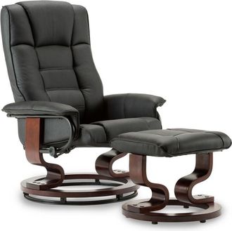 MCombo Relaxsessel mit Hocker, 360&deg;drehbarer Fernsehsessel mit Liegefunktion, bis 120 Kg belastbarer TV-Sessel, moderner Ruhesessel f&uuml;r Wohnzimmer