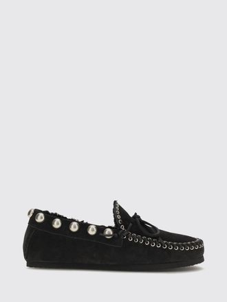 Isabel Marant Mocassins Fitza en daim &agrave; clous avec doublure en shearling