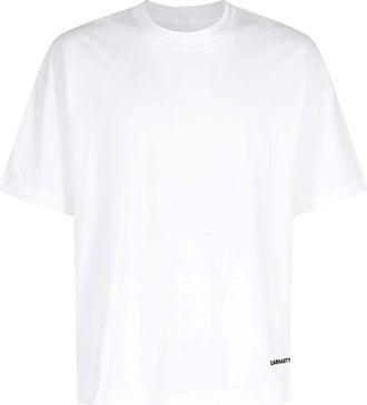 Carhartt Work in Progress Homme, Tops, Blanc, Taille: M Link Script T-Shirt