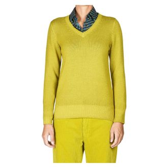 La Fileria V-neck Sweater - - Knitwear - Damen - Gr&uuml;n - 3XL