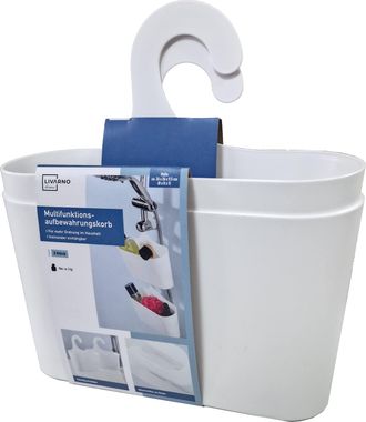 Generic LIVARNO HOME Multifunktions-Duschkorb Aufbewahrungskorb 2 St&uuml;ck - max. 3kg - Mehr Ordnung im Haushalt - 26 x 26 x 9,5 cm (weiss)