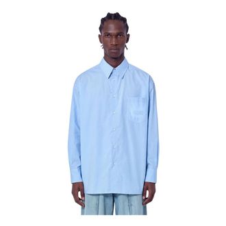Maison Margiela Chemise Classique en Coton Popeline - Homme - Chemises - Bleu - Taille: L
