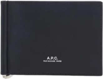 A.P.C. Portemonnaies - Refined Black Leather Wallet With Subtle Logo And - Gr. unisize - in Schwarz - für Damen
