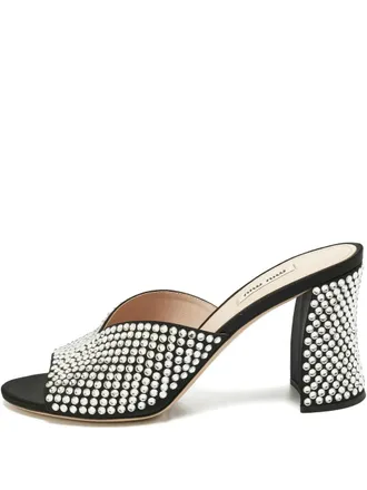 Miu Miu crystal-embellishment sandals - Schwarz