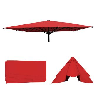 Mendler Ersatz-Bezug f&uuml;r Gastronomie Sonnenschirm HWC-D20, Sonnenschirmbezug Ersatzbezug, 5x5m (&Oslash;7,2m) Polyester - rot