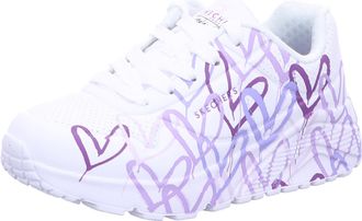 Skechers UNO LITE Spread The Unisex - Kinder,Jungen,Mädchen Sneaker,Schnürschuhe,Schnürer,Halbschuhe,Straßenschuhe,Freizeitschuhe,Wechselfußbett,Weiß,32 EU / 1