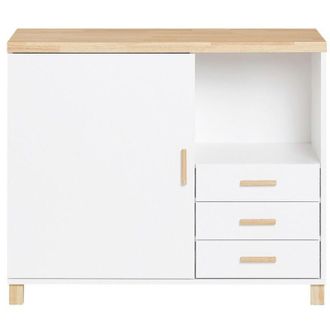 SoBuy SoBuy ASK07-WN Schreibtischkasten, Druckerst&auml;nder, Schreibtischorganisator, Schreibtischregal, Regalkasten mit Schubladen, - 90x45x75 cm