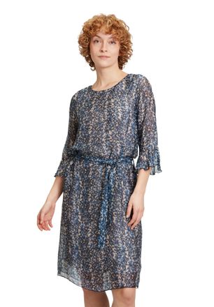 Cartoon Damen Sommerkleid mit 3/4 Arm Beige/Blau,36