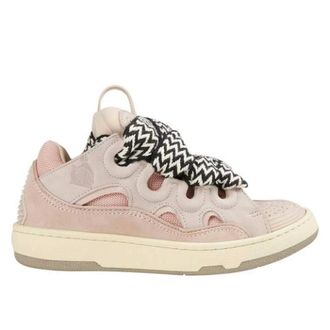 Lanvin Femme, Chaussures, Rose, Taille: 37 EU Baskets Curb en cuir avec d&eacute;tails r&eacute;fl&eacute;chissants