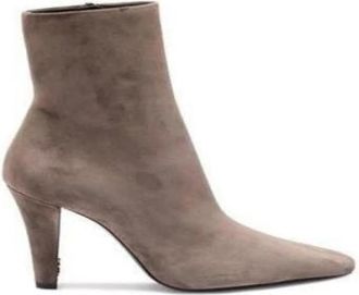 Saint Laurent Jill 95 Stiefeletten Samt - - Shoes - Damen - Grau - 37 EU