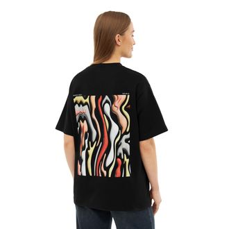 Johnny Urban Oversized Tshirt Herren & Damen Schwarz - Sammy Lava Print - Heavy Basic Kurzarm T-Shirt Oversize - Enganliegender Kragen - Unisex - 100% Baumwolle - 
