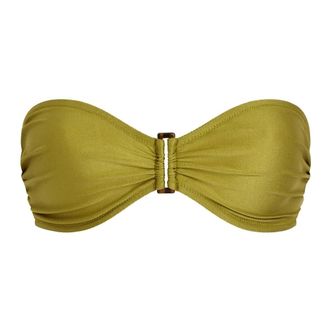 Vilebrequin Femme, Maillots de bain, Vert, Taille: 42 FR Lune Bandeau Shiny Stretch Bikini Top