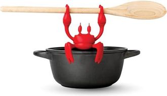 OTOTO Design Repose Cuill&egrave;re Silicone - Gadgets Cuisine - R&eacute;sistant &agrave; la chaleur, cadeaux de cuisine amusants, - Support de cuill&egrave;re antid&eacute;rapant (Crabe Rouge)