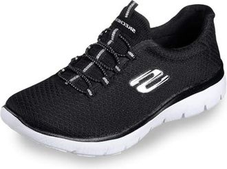 Skechers Femme Summits Top Player Shoes, Black Mesh White Trim, 39 EU