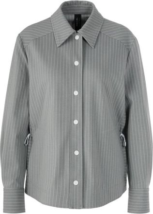 Marc Cain Gestreifte Hemdjacke - - Blouses & Shirts - Damen - Grau - S