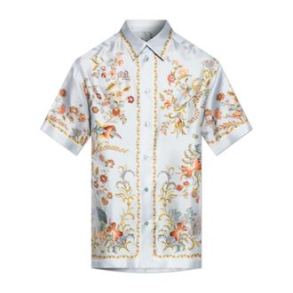 Etro Homme, Chemises, Multicolore, Taille: L Silk Shirt With Floral Motif