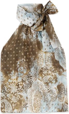 Oltre Gemustertes Oberteil mit Schleife - - Tops - Damen - Braun - L