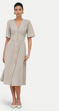 Only Kleid f&uuml;r den Alltag Tizana 15373535 Beige Regular Fit
