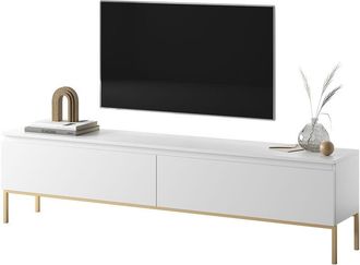 Selsey Selsey Armoire TV Bemmi 175 cm blanc avec pieds dor&eacute;s