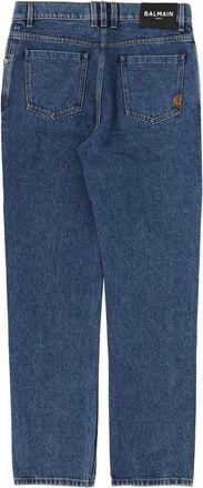 Balmain Straight-Leg Cotton Denim Jeans - Blue