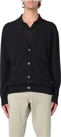 Lardini Homme, Pulls, Noir, Taille: XL Cotton VNeck Knit Cardigan