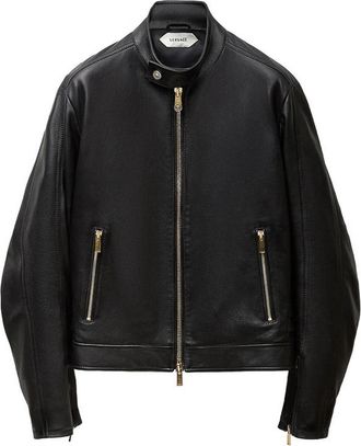 Versace Ledermantel - Schwarz