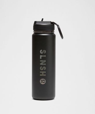 lululemon Back to Life Trinkflasche mit Strohhalmdeckel 710 ml SLNSH Kollektion - Größe 710 ml in Black
