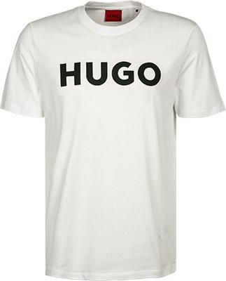 HUGO BOSS Herren T-Shirt wei&szlig; Baumwolle