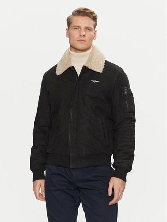 Aeronautica Aeronautica Militare Jacke aus Kunstleder 242PN948PL248 Schwarz Regular Fit