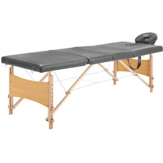 vidaXL vidaXL Massageliege 4-Zonen Holzgestell Anthrazit 186x68 cm